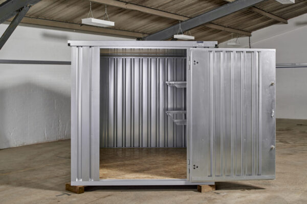 3M X 2.1M Flat Pack Storage Container – Galvanised – Standard Shipping ...